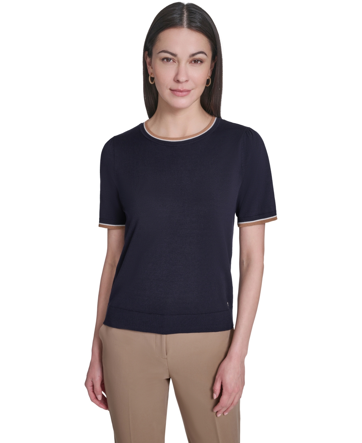 Click here for Tommy Hilfiger Womens Short-Sleeve Crewneck Sweate... prices