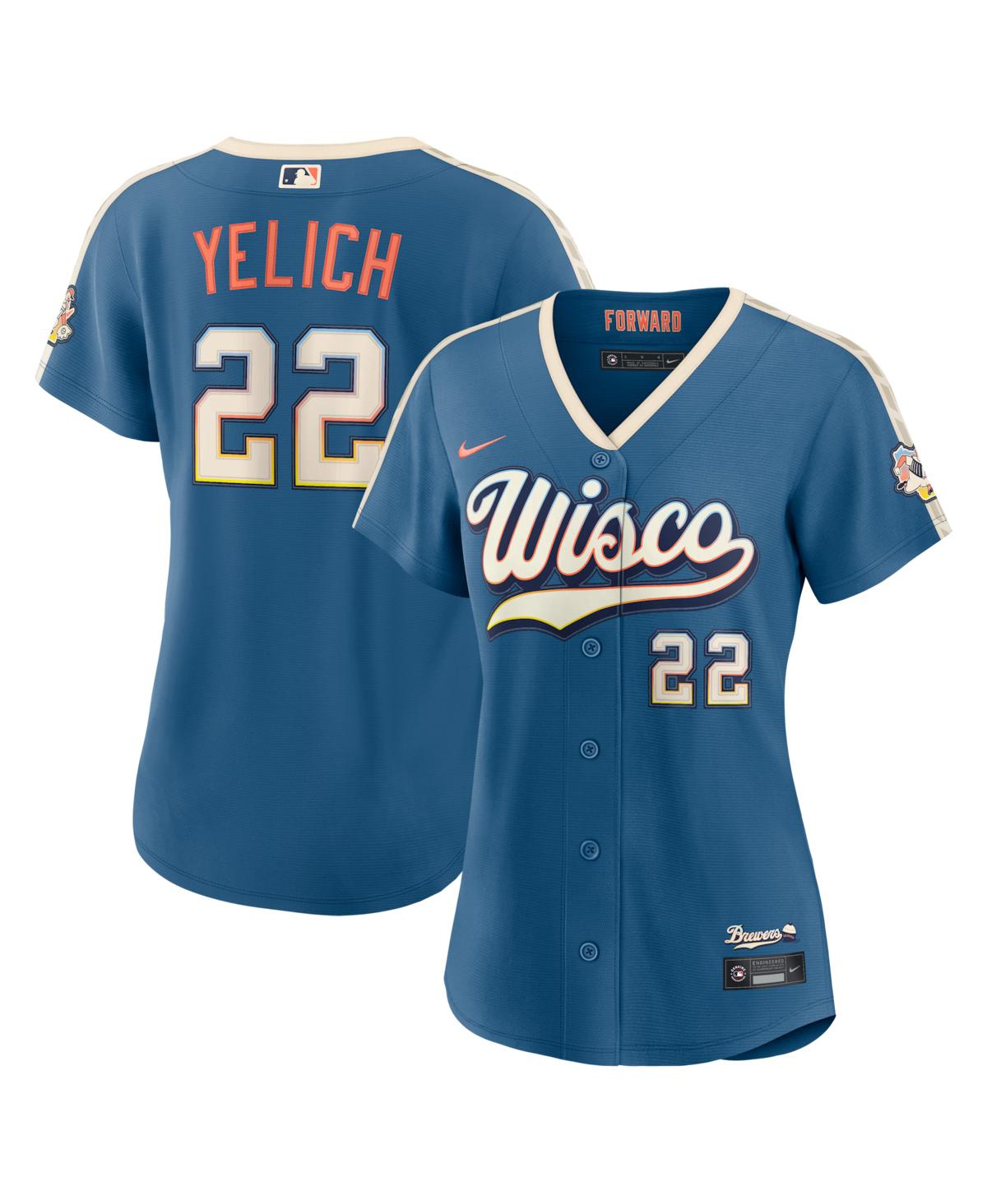 Click here for Nike Womens Christian Yelich Mineral Blue Milwauke... prices