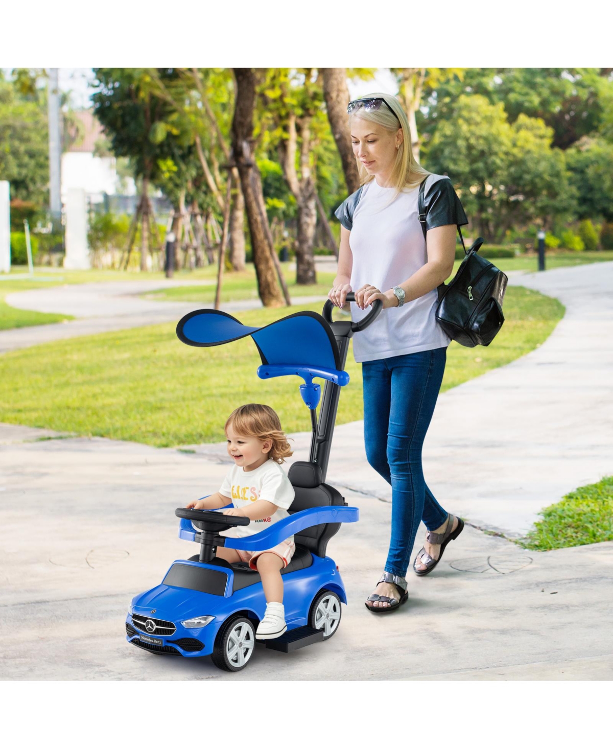 Click here for 3-in-1 Mercedes Benz Ride-On Toddler Sliding Car w... prices