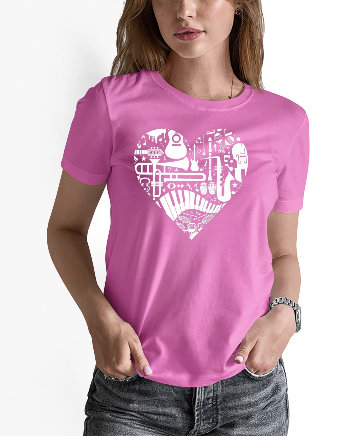 Click here for La Pop Art Womens Musical Instrument Heart Word Ar... prices