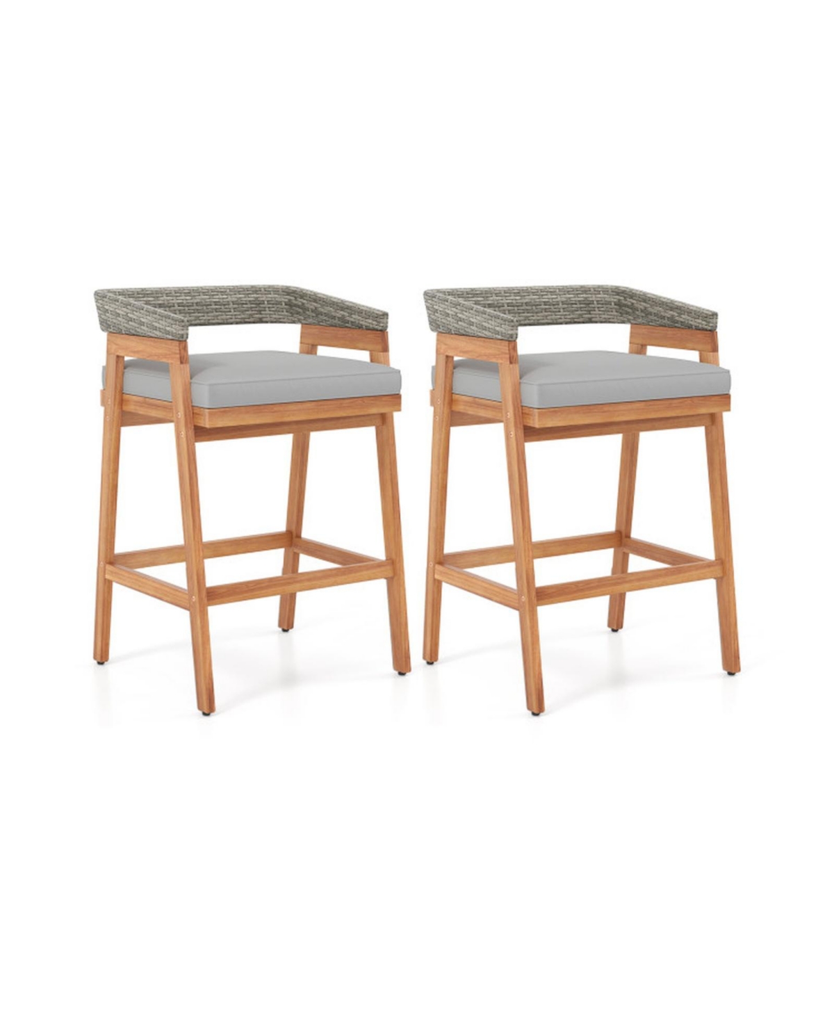 Click here for Gouun Acacia Wood Counter Height Bar Stool Set of... prices