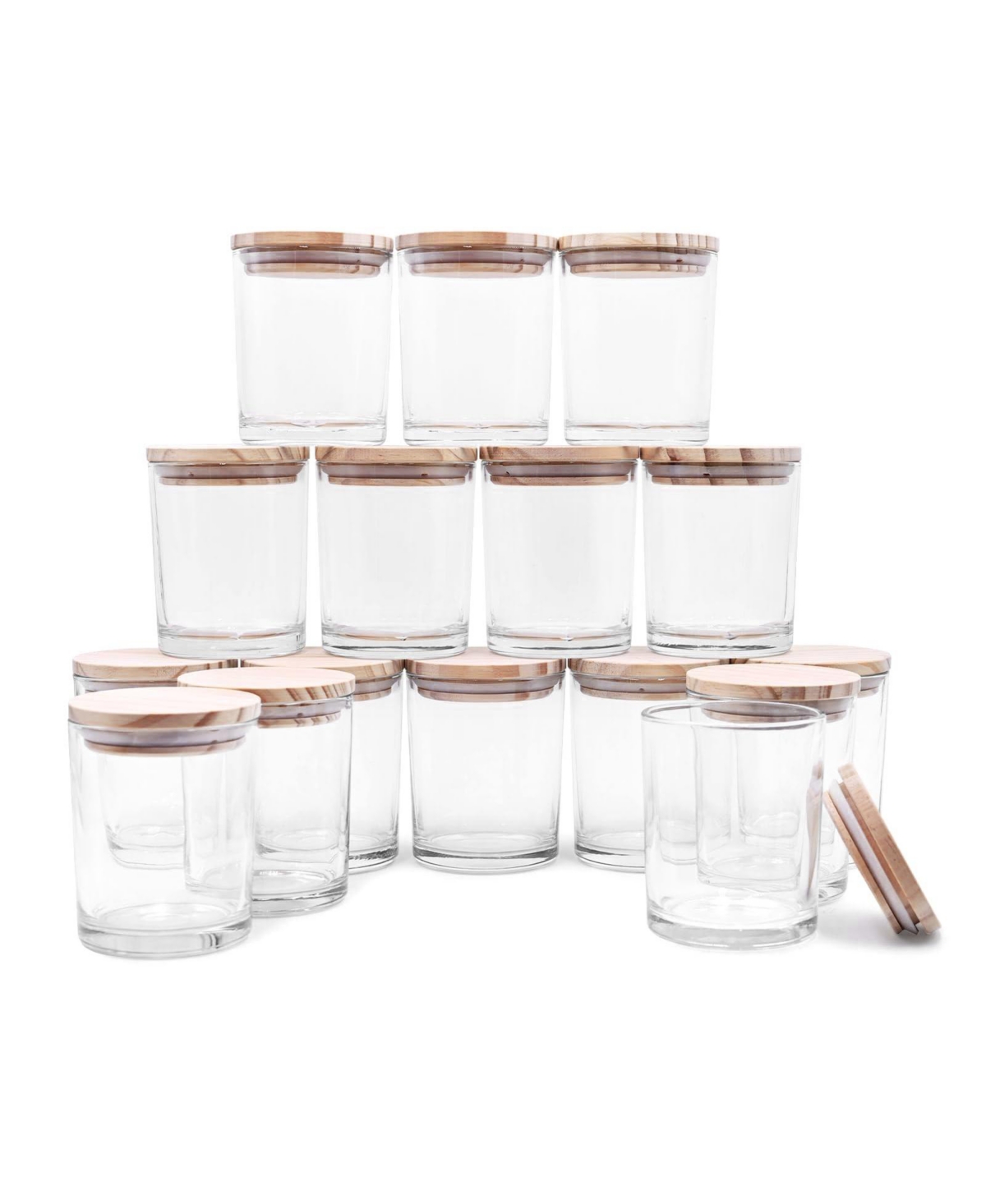 Click here for Gnuadz Glass Candle Jars with Wood Lids 16 Pack -... prices