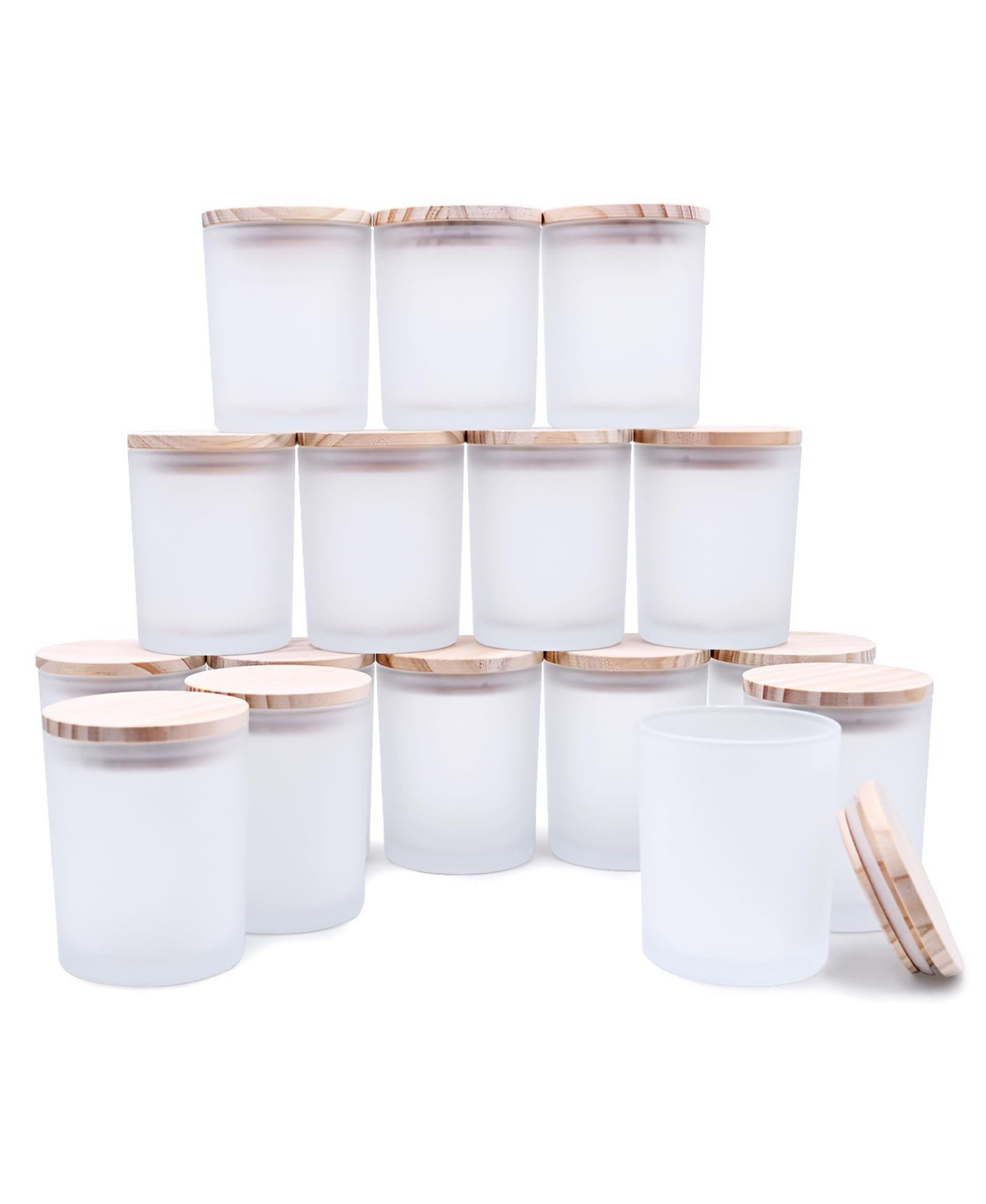 Click here for Gnuadz Glass Candle Jars with Wood Lids 16 Pack -... prices