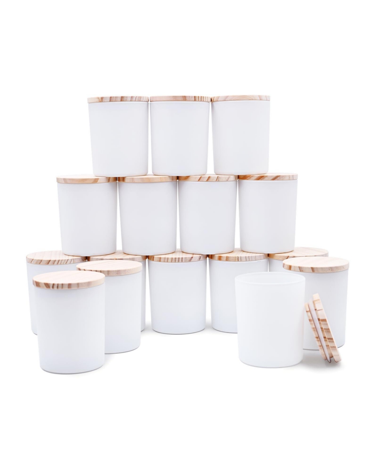 Click here for Gnuadz Glass Candle Jars with Wood Lids 16 Pack -... prices