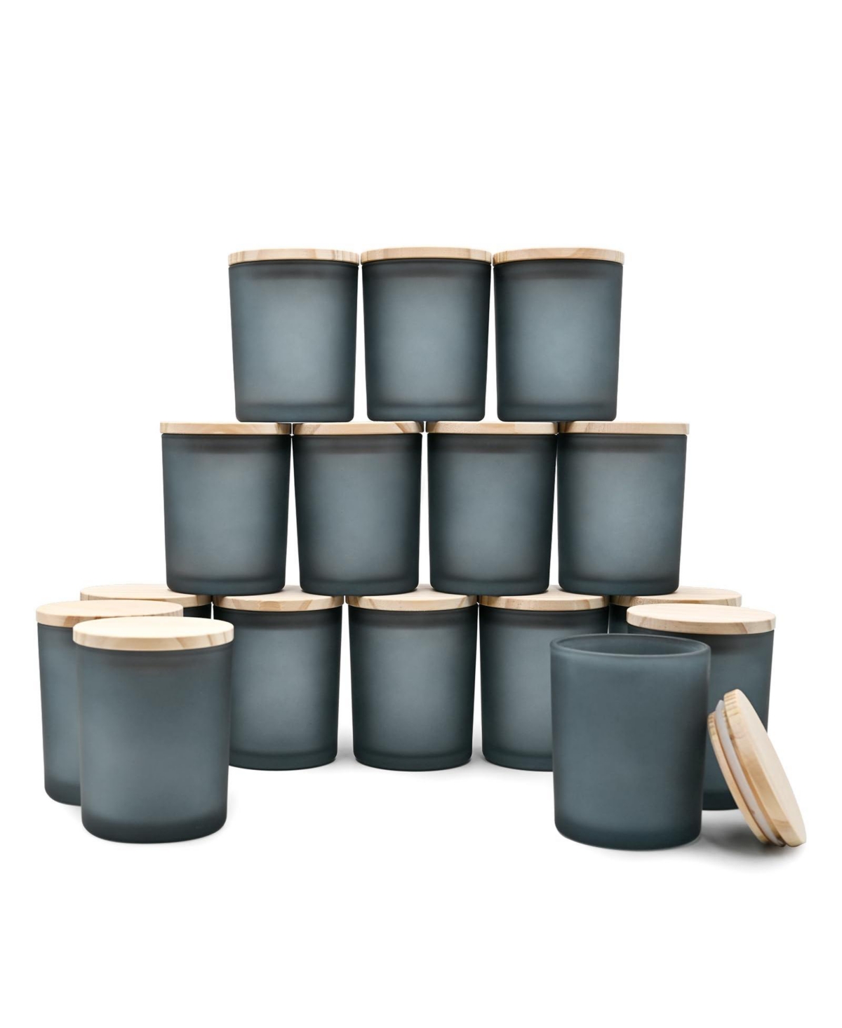 Click here for Gnuadz Glass Candle Jars with Wood Lids 16 Pack -... prices