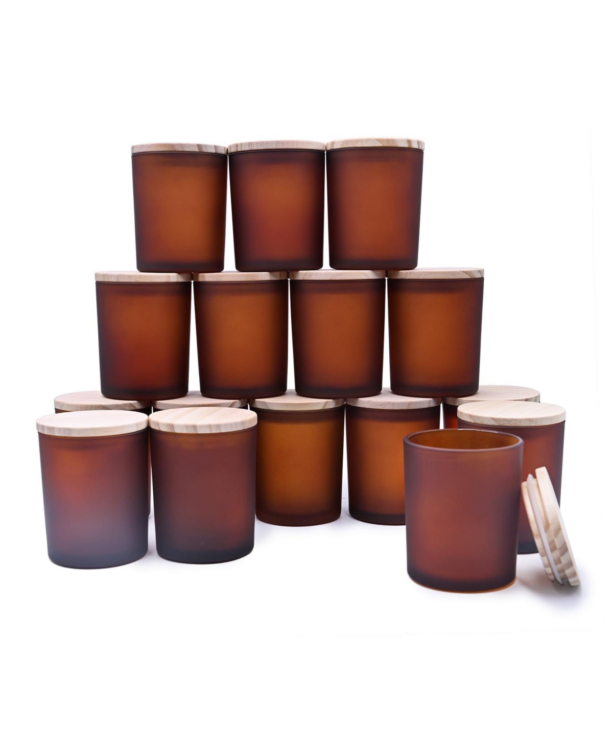 Click here for Gnuadz Glass Candle Jars with Wood Lids 16 Pack -... prices