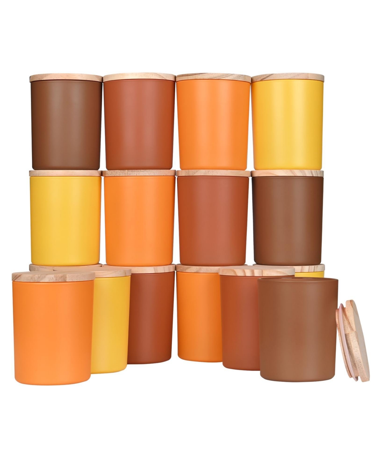 Click here for Gnuadz Glass Candle Jars with Wood Lids 16 Pack -... prices