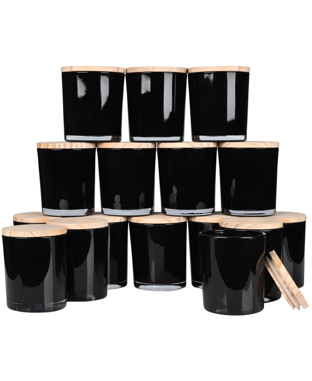 Click here for Gnuadz Glass Candle Jars with Wood Lids 16 Pack -... prices