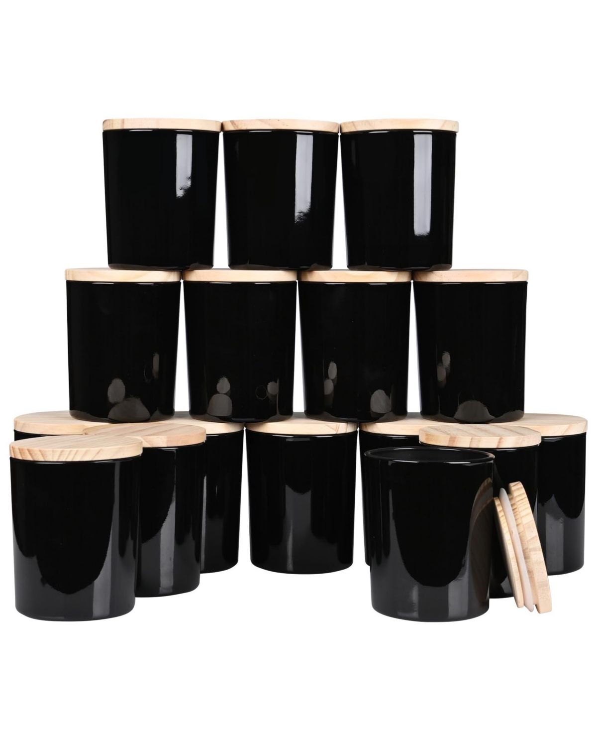 Click here for Gnuadz Glass Candle Jars with Wood Lids 16 Pack -... prices