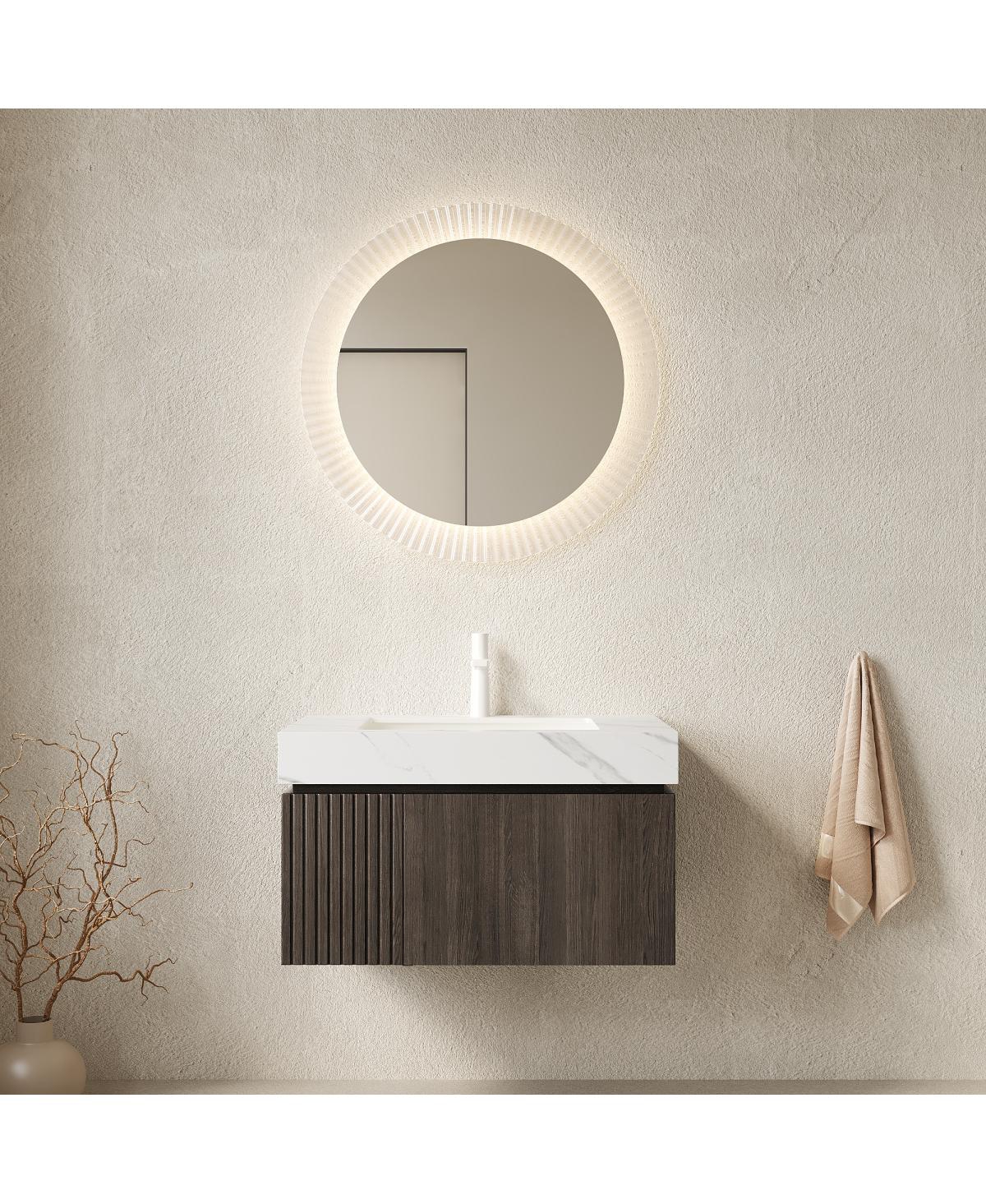 Click here for Sillysis Inch Wall Mounted Bathroom Vanity with Ca... prices