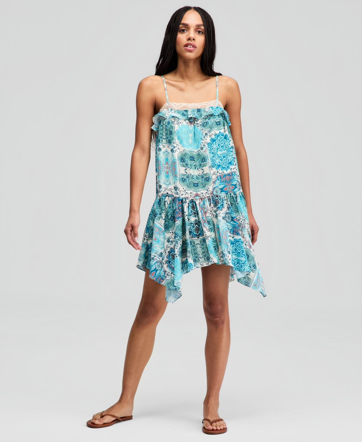 Click here for And Now This Petite Square Neck Floral Mini Dress... prices