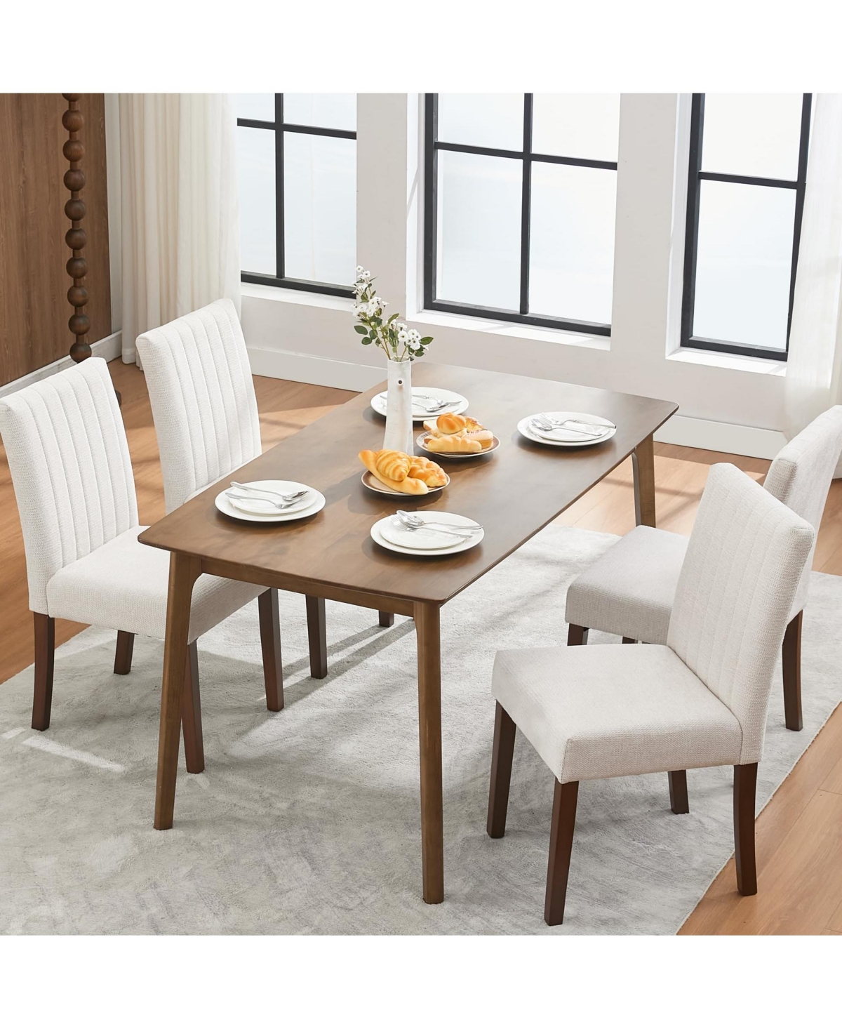 Click here for gaomon Dining Chair Set  Linen Upholstered Stripes... prices
