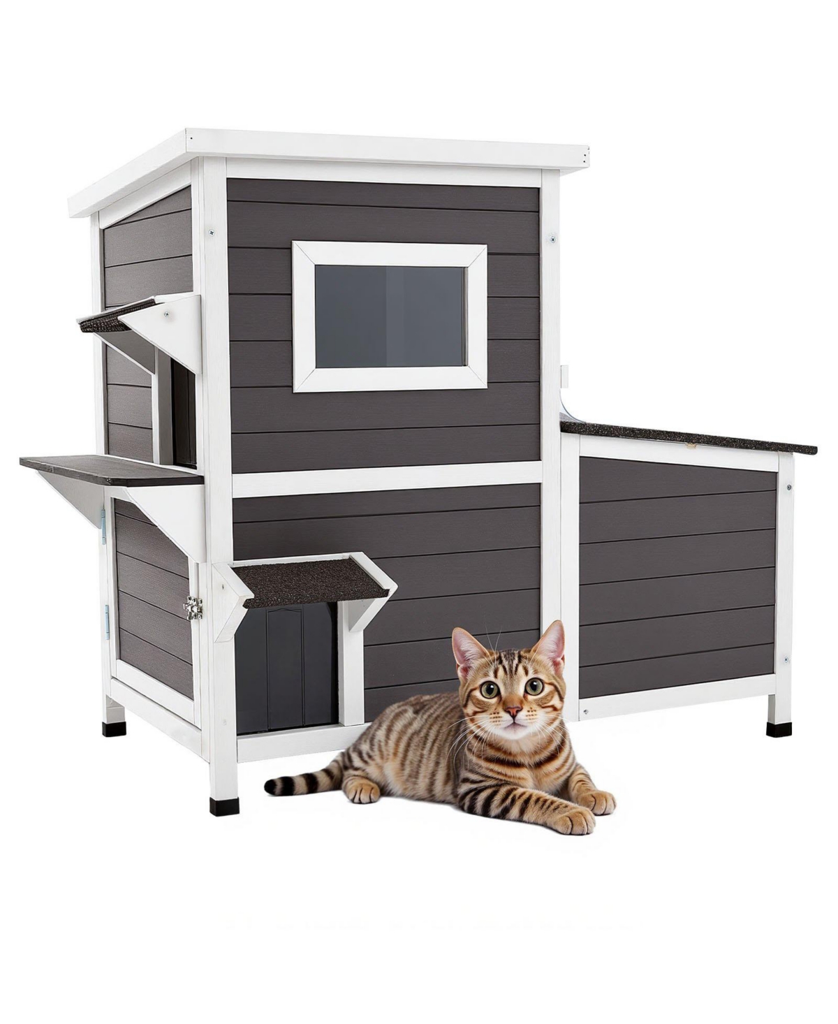 Click here for Cozito Cat House Outdoor 2-Story Wooden Shelter fo... prices