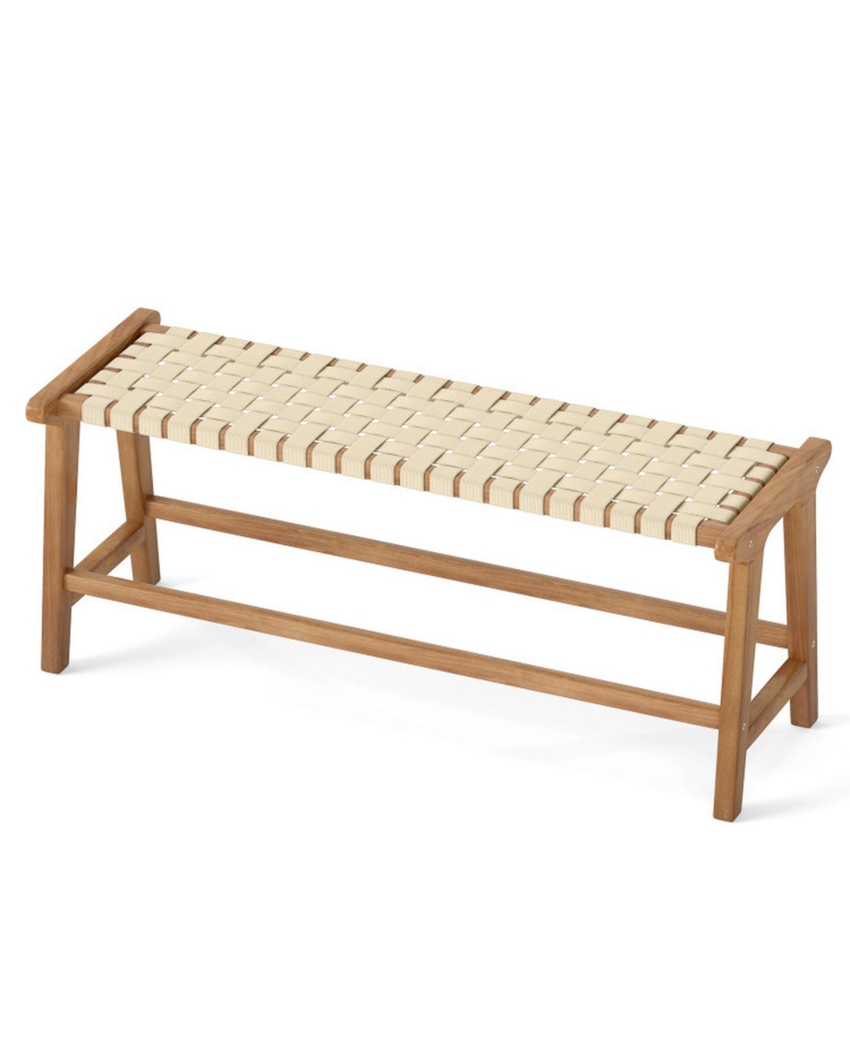 Click here for Gouun 47-inch Teak Wood Patio Bench with Woven Sea... prices