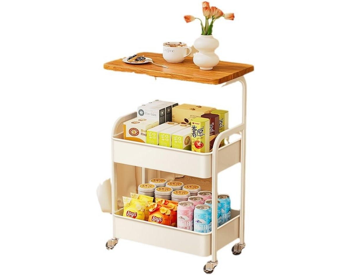 Click here for gaomon 3-Tier Rolling Cart w/Wooden Tabletop  Util... prices