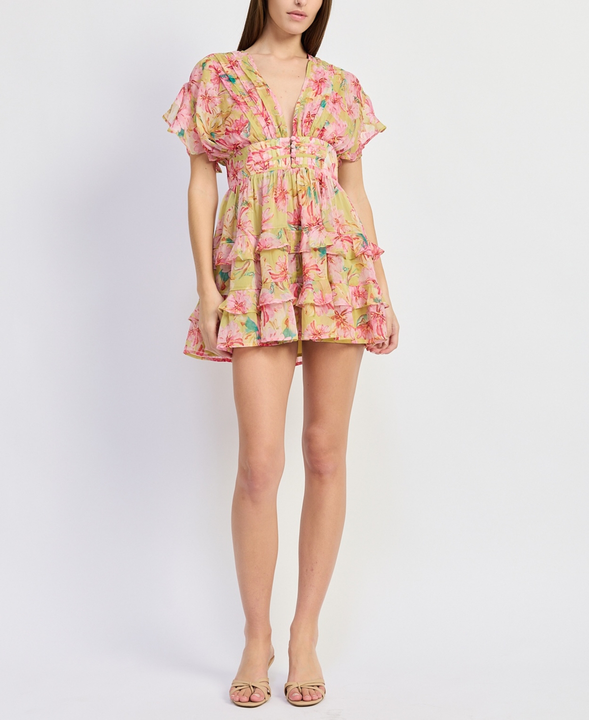 Click here for En Saison Womens Short-Sleeve V-Neck Mini Dress -... prices