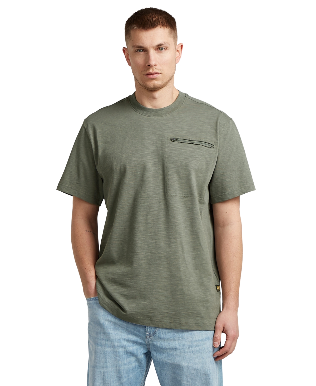 Click here for G-Star Raw Mens Crewneck Zip Pocket T-Shirt - Orph... prices