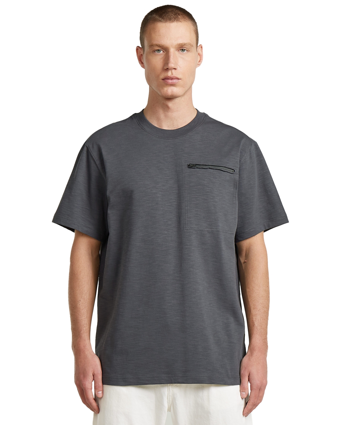 Click here for G-Star Raw Mens Crewneck Zip Pocket T-Shirt - Petr... prices