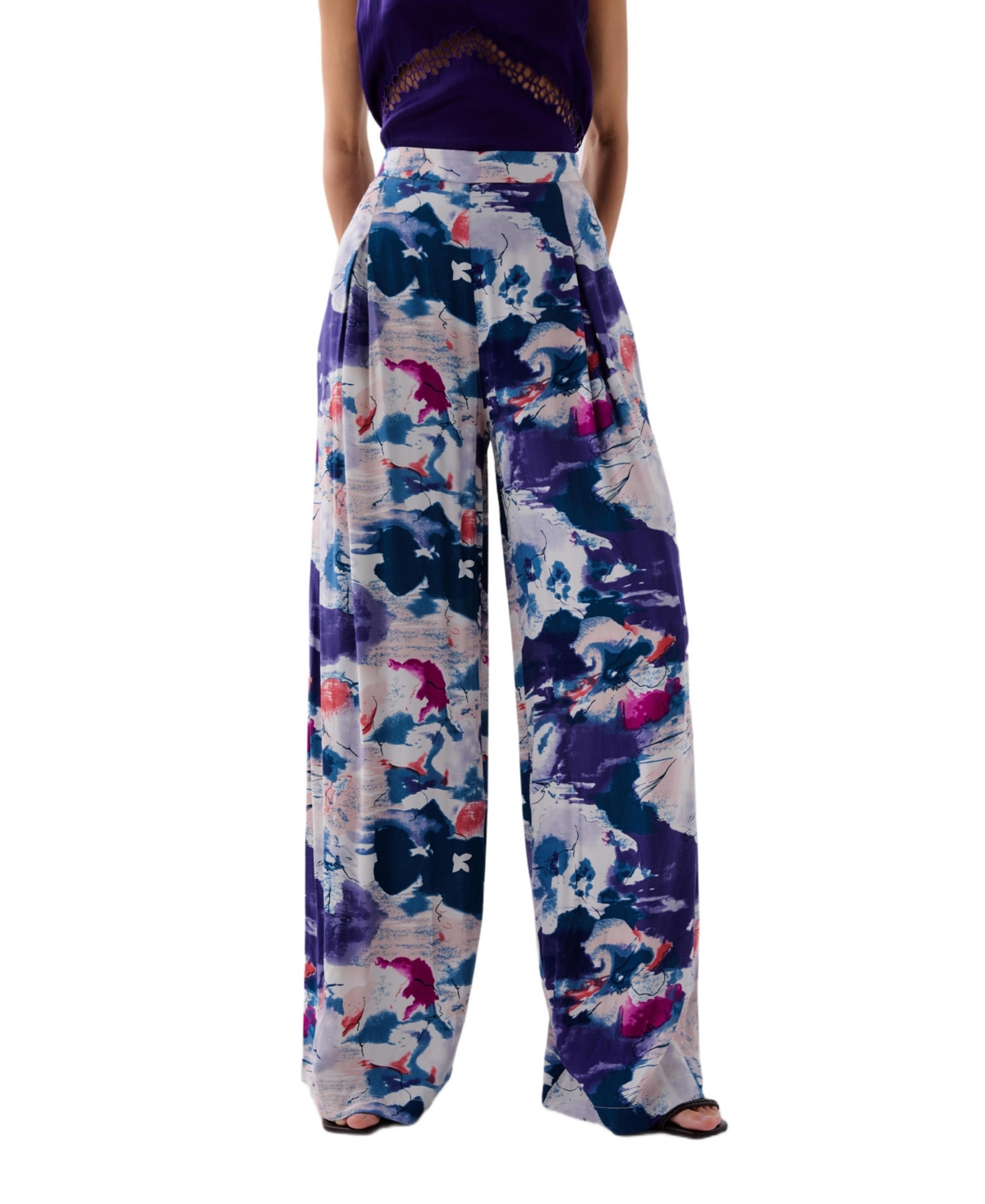 Click here for Scalpers Womens Estprint Pant - Blue prices