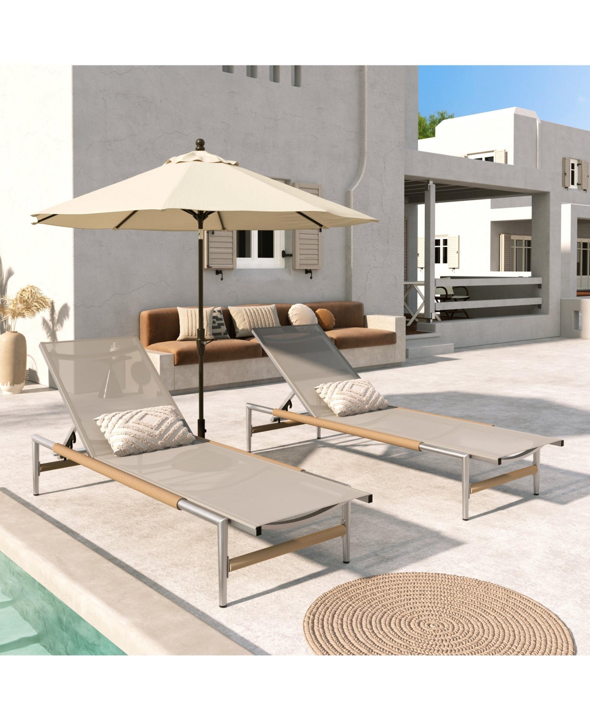 Click here for Mondawe 2-Piece Adjustable Patio Chaise Lounges wi... prices