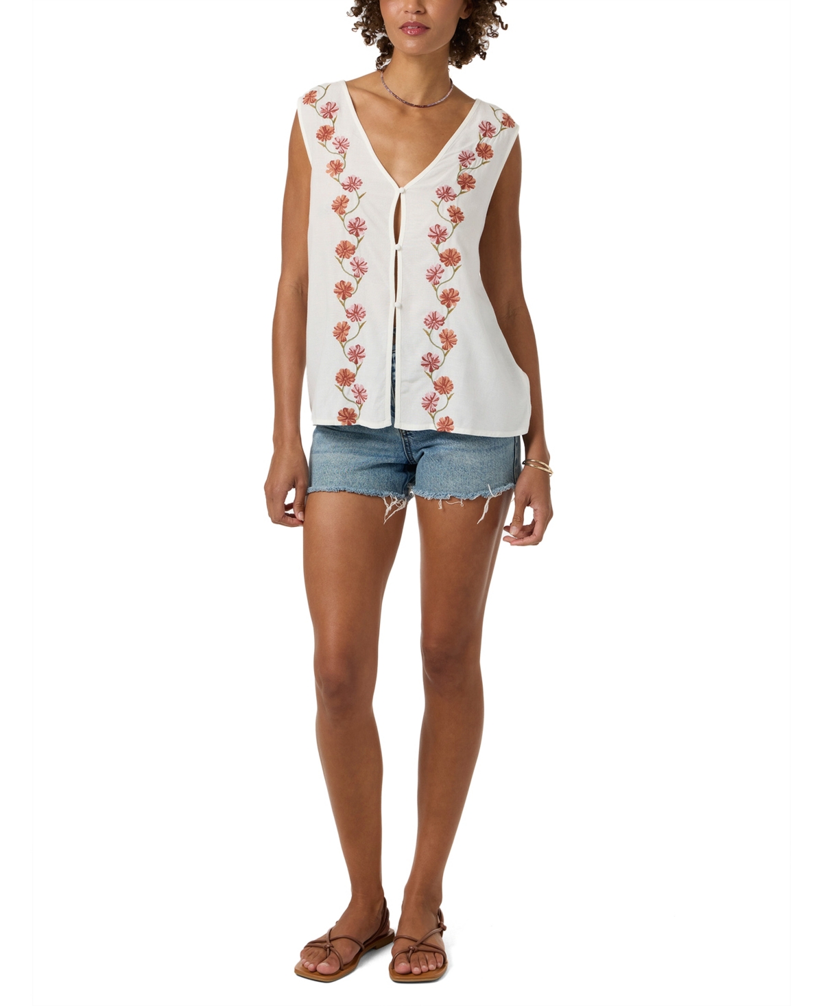 Click here for ONeill Womens Farren Floral Sleeveless Top - Tofu prices