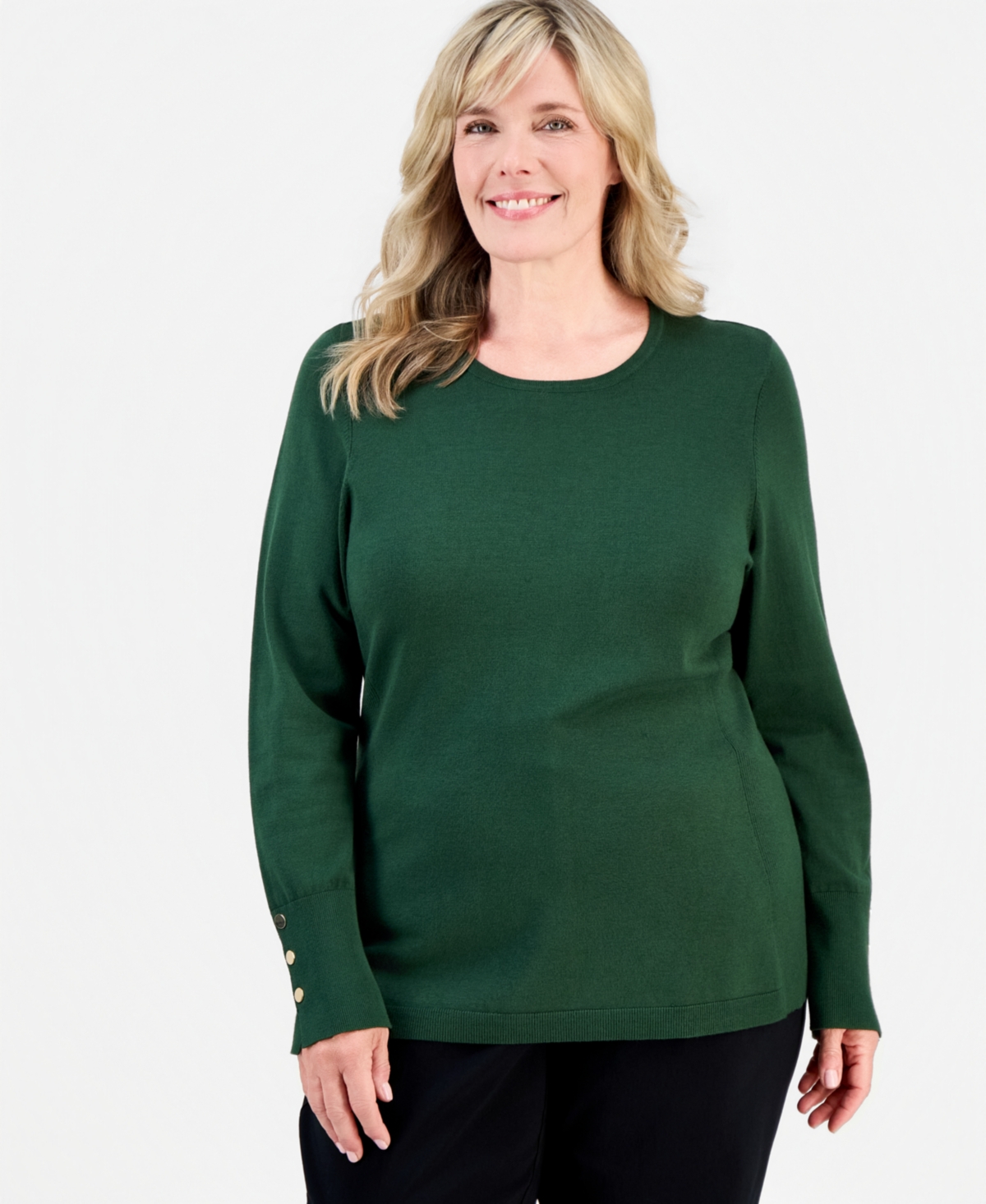 Click here for Jm Collection Plus Size Crewneck Long-Sleeve Sweat... prices