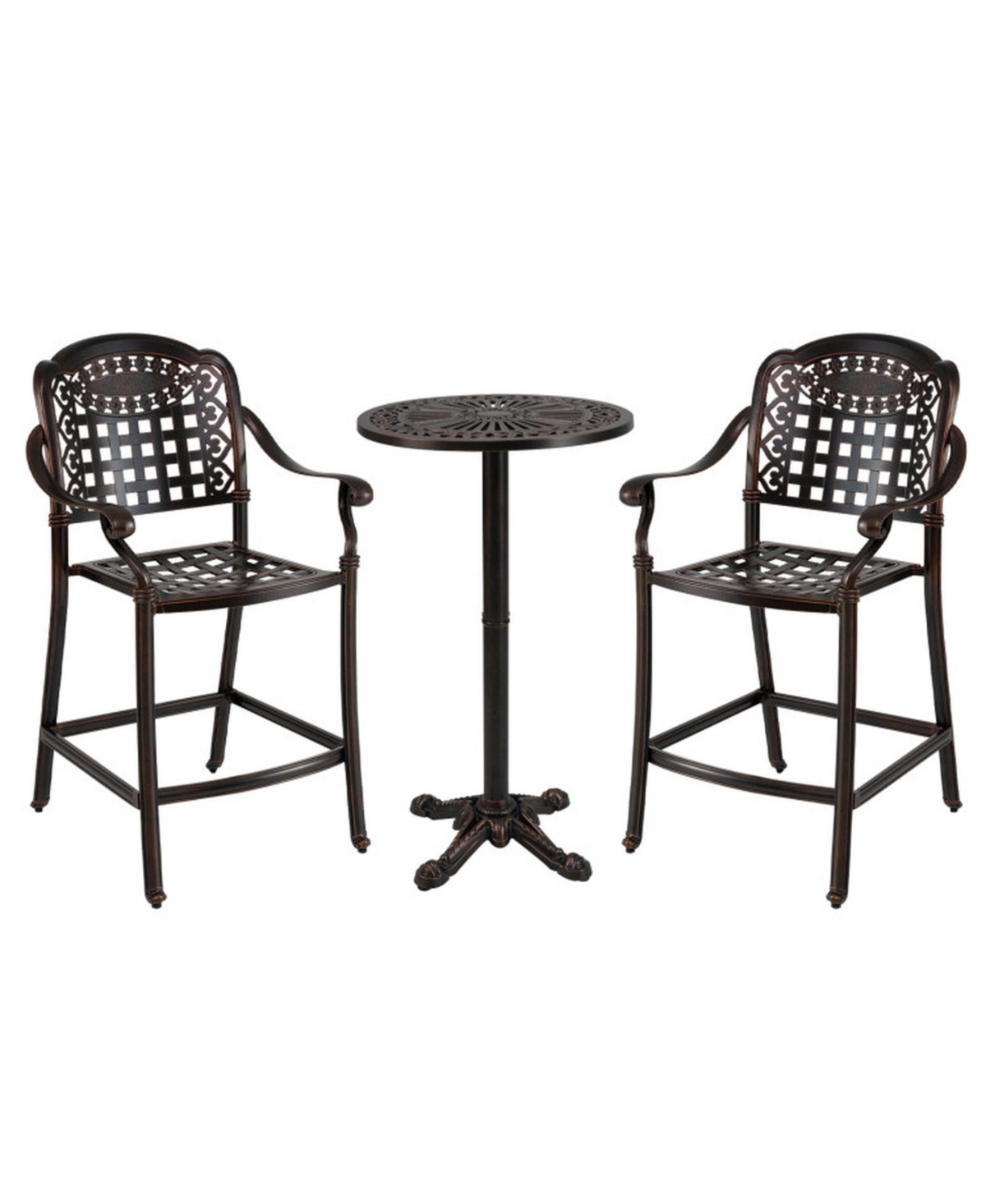 Click here for Sugift 3 Piece Outdoor Cast Aluminum Bar Set with... prices