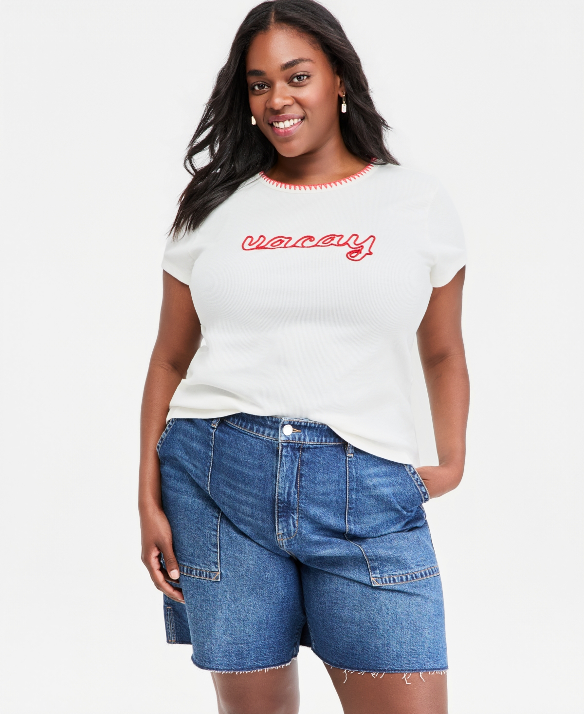 Click here for On 34th Trendy Plus Size Vacay Graphic T-Shirt  Ma... prices
