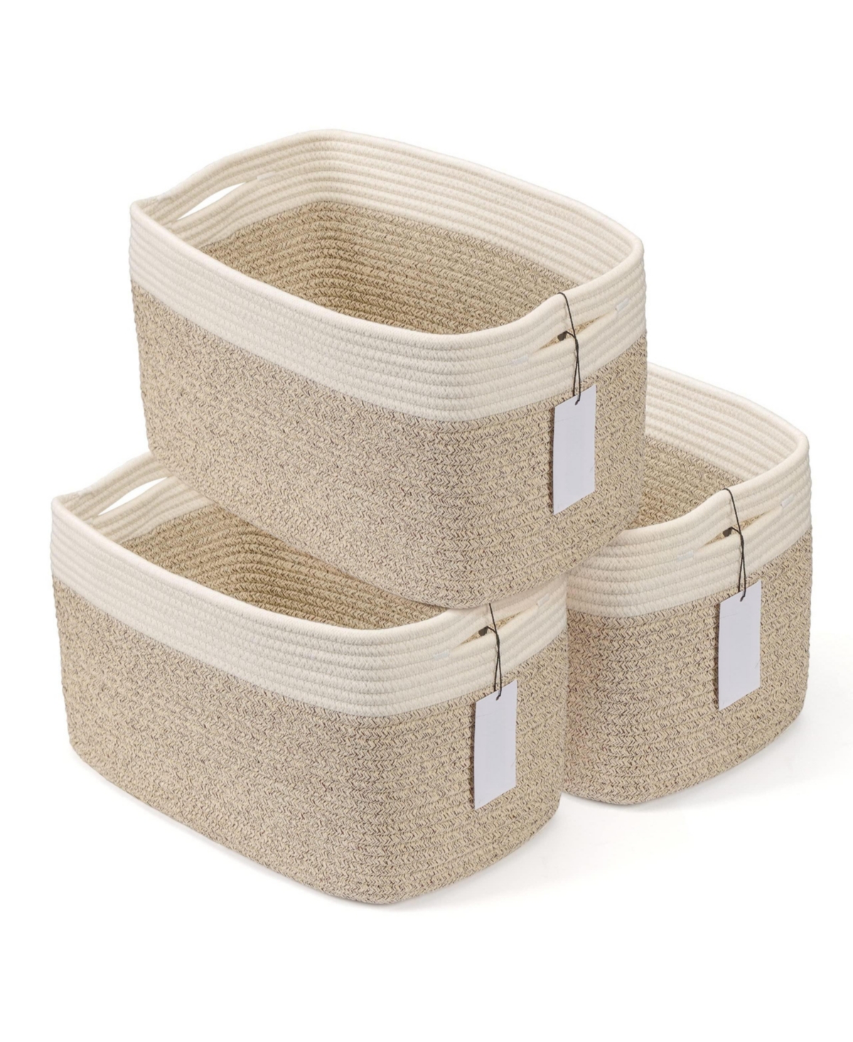 Click here for Gnuadz 3pc Cotton Rope Woven Storage Basket Bins f... prices