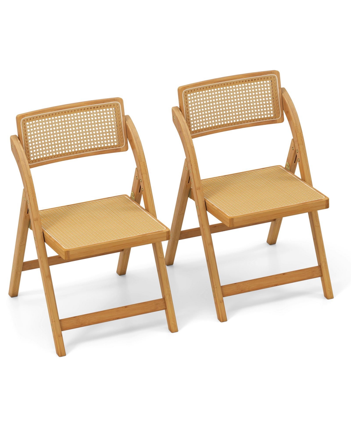 Click here for Gouun Rattan Cane Folding Dining Chairs Set of 2 w... prices