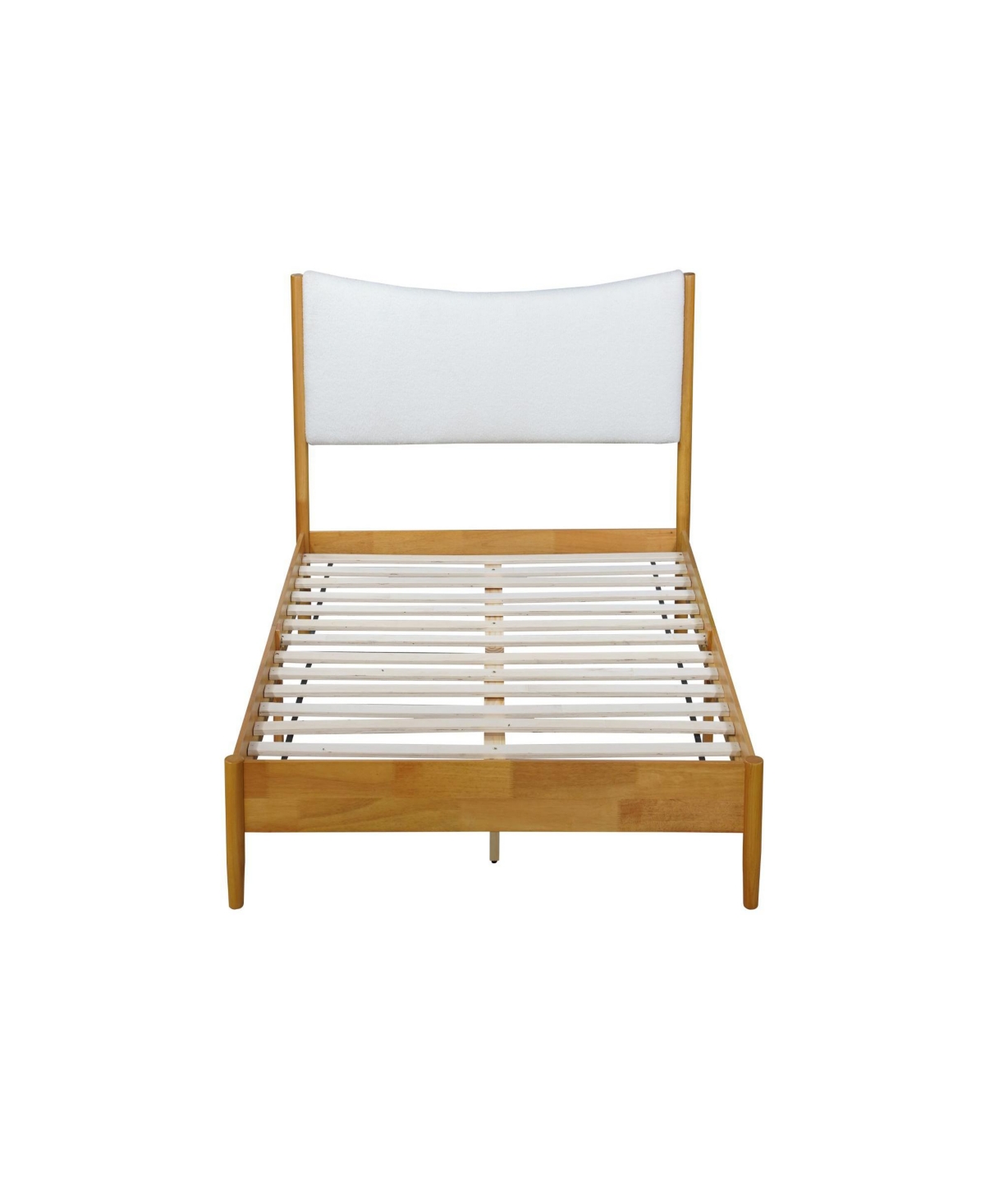 Click here for Clihome Solid Rubber Wooden Bed with Boucle Uphols... prices