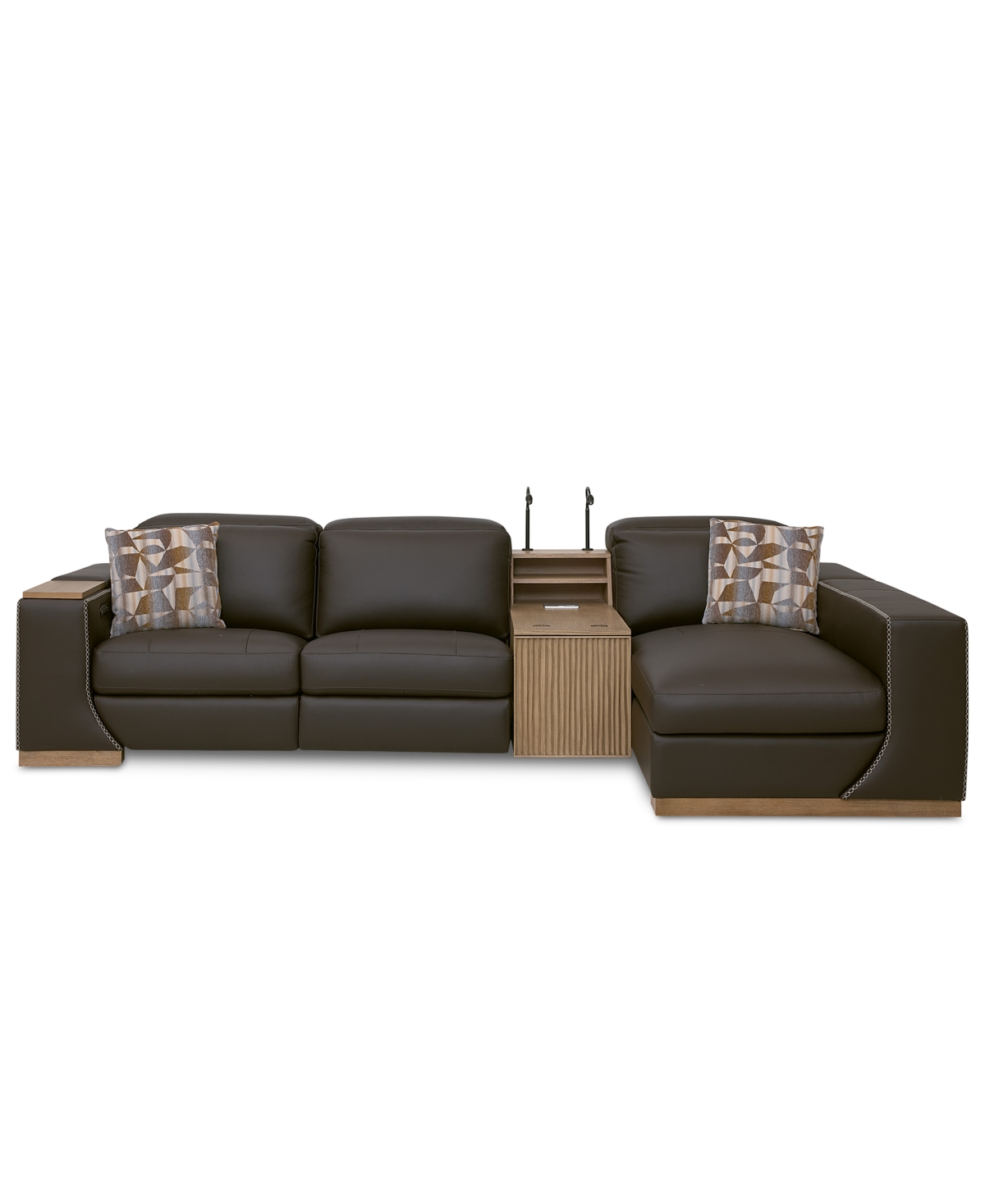 Click here for Holtman 4-Piece Leather 2 Power Sofa Chaise Sectio... prices