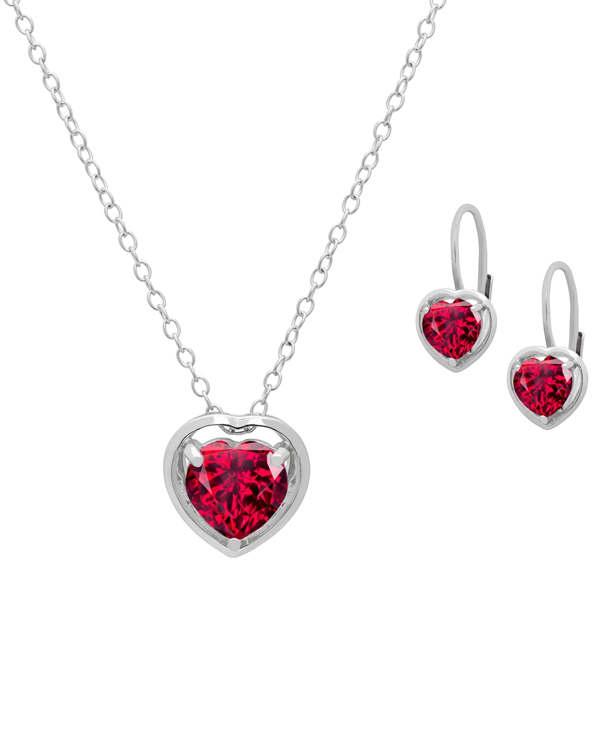 Click here for Macys 2-Pc. Blue Topaz Heart Pendant Necklace & Ea... prices