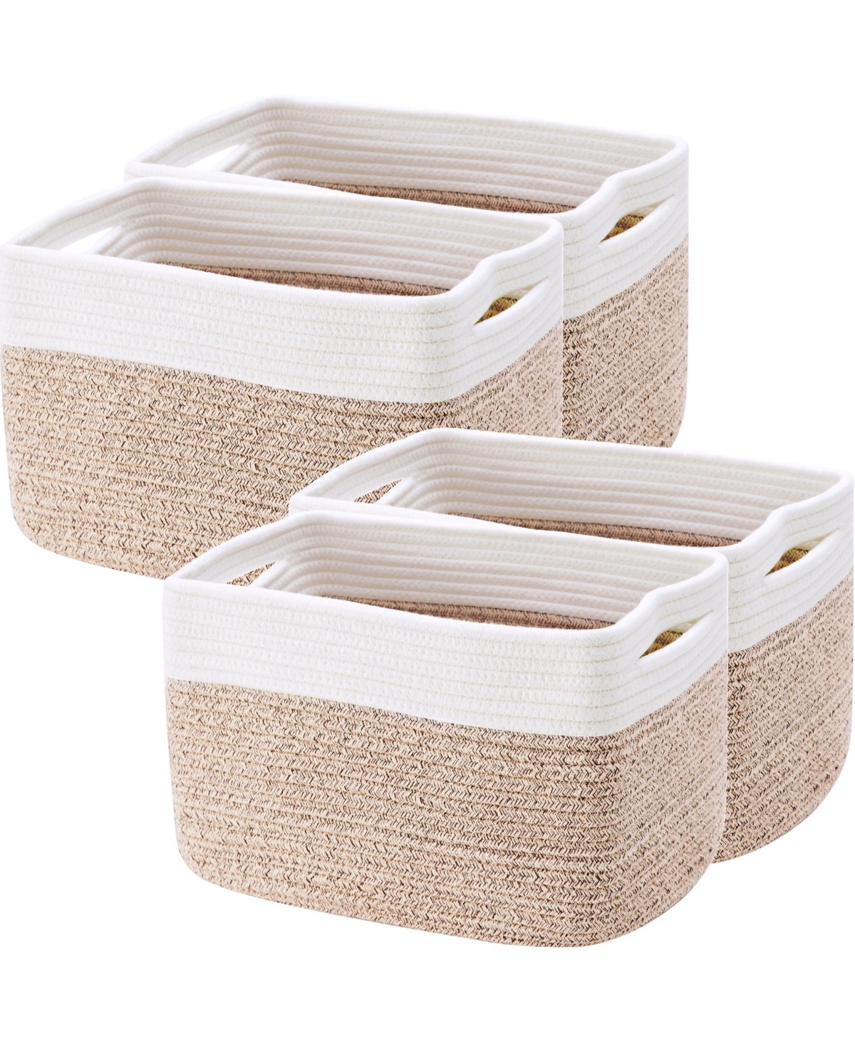 Click here for Gnuadz 4 Pack Rope Basket Woven Rectangle Storage... prices