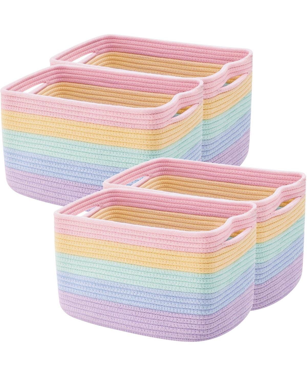 Click here for Gnuadz 4 Pack Rope Basket Woven Rectangle Storage... prices