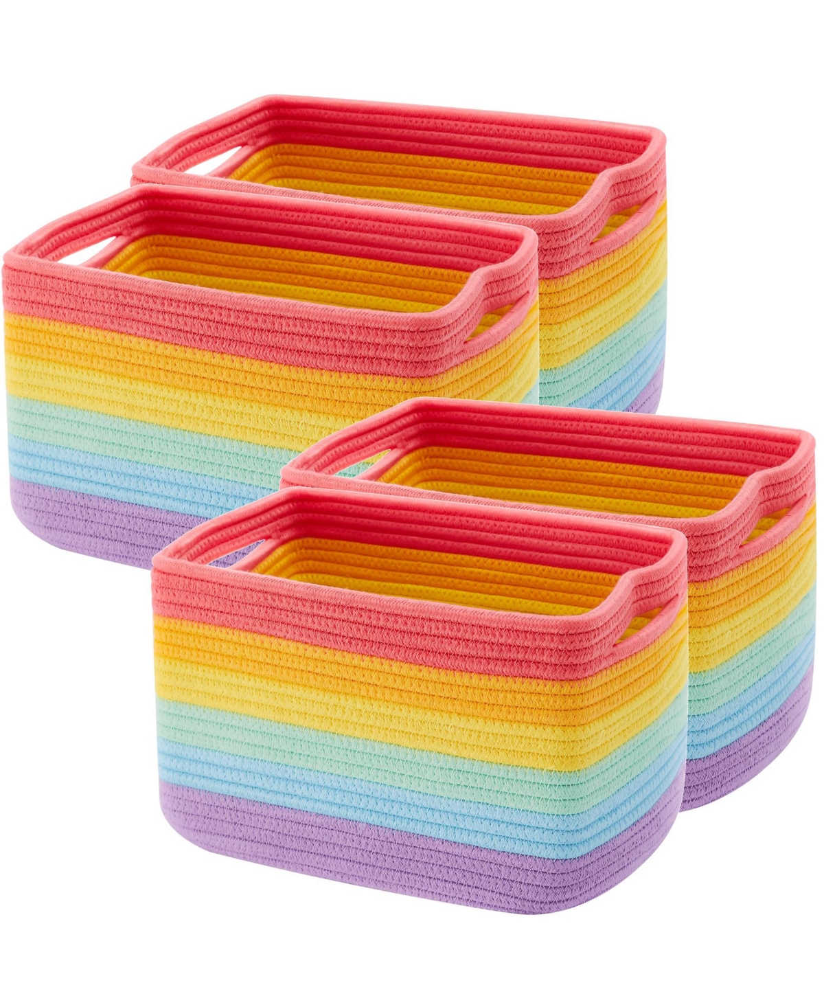 Click here for Gnuadz 4 Pack Rope Basket Woven Rectangle Storage... prices