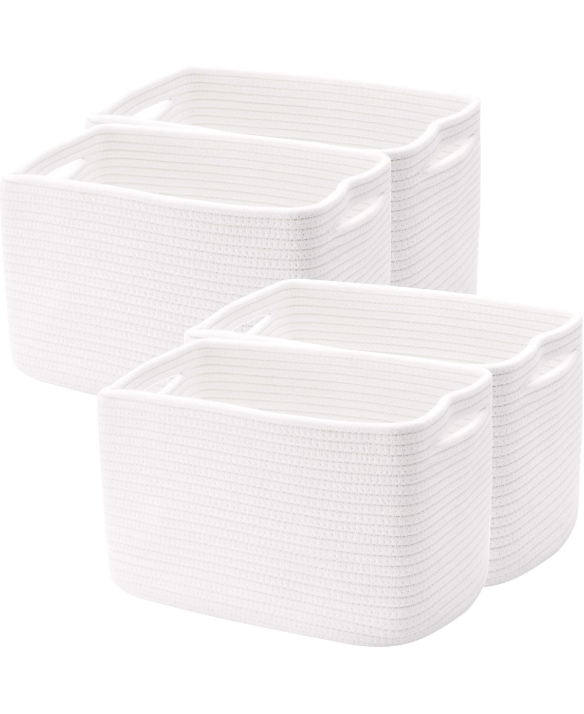 Click here for Gnuadz 4 Pack Rope Basket Woven Rectangle Storage... prices