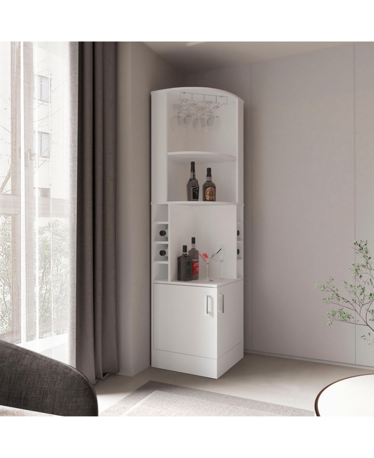 Click here for Flynama Beijing Corner Bar Cabinet with Glass Rack... prices