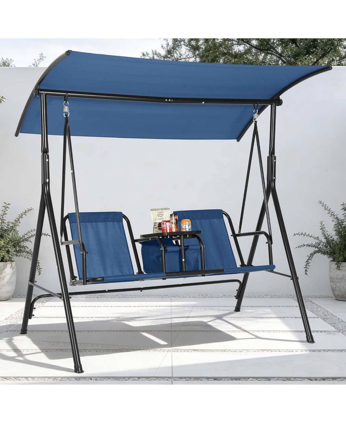 Click here for Homfan 2-Person Outdoor Canopy Swing Chair with Bu... prices