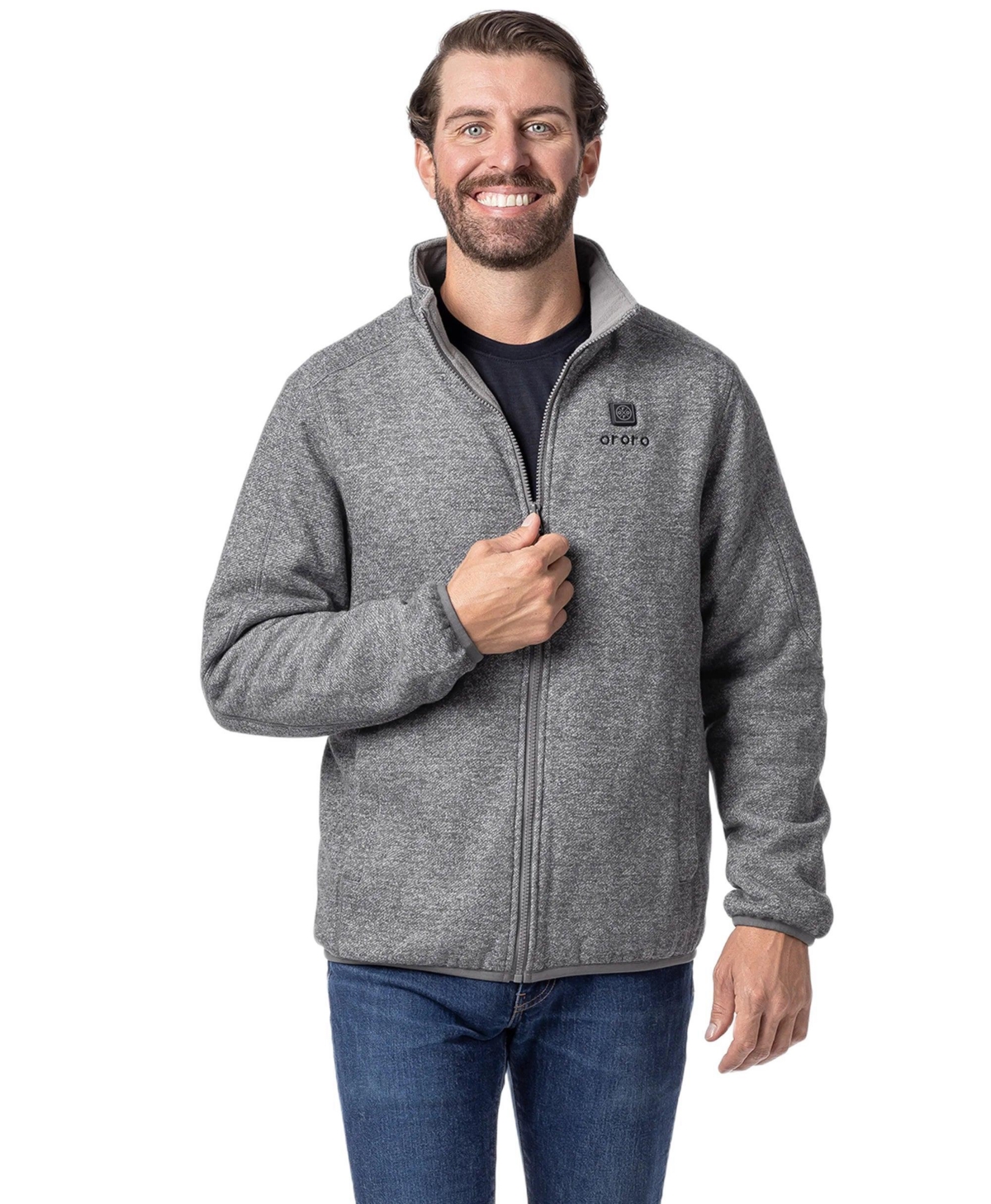 Click here for ororo Mens 4-Zone Heated Fleece Jacket - Flecking... prices