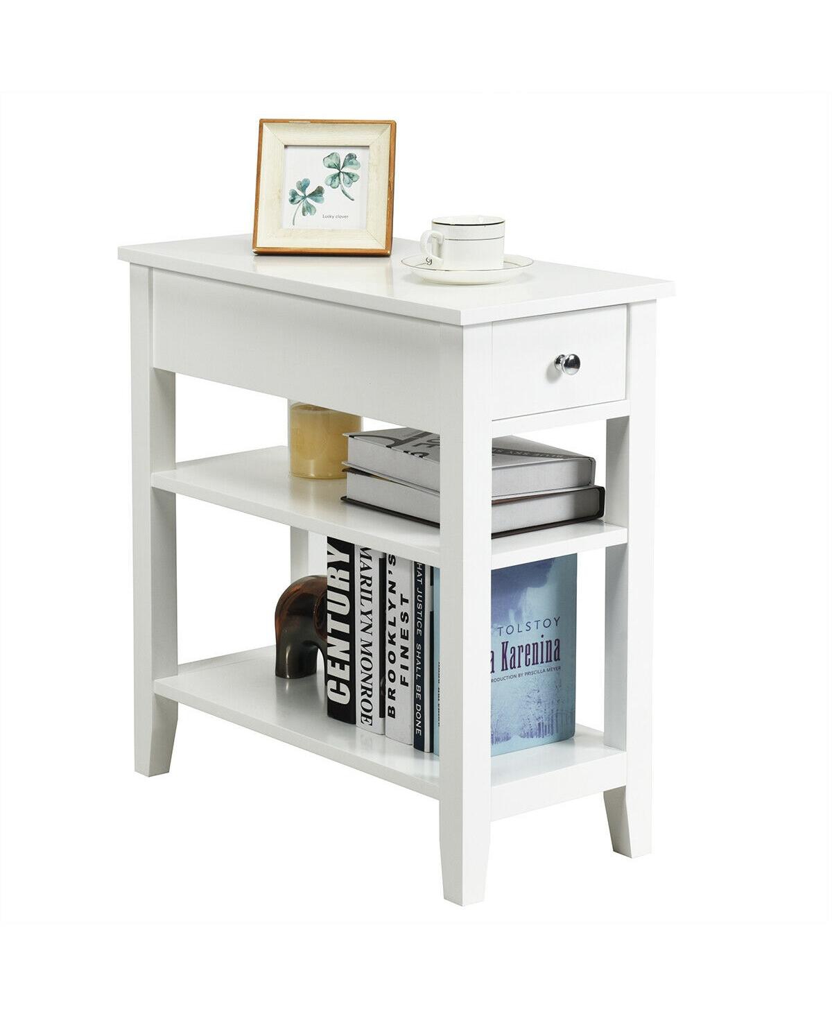 Click here for Gouun 3-Tier Narrow End Table with Drawer and Open... prices