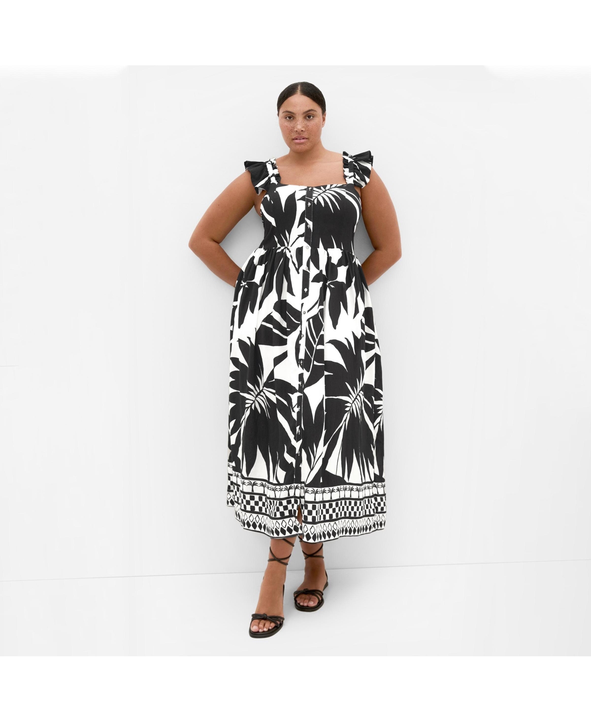 Click here for City Chic Womens Mirage Oasis Print Tie Back Maxi... prices