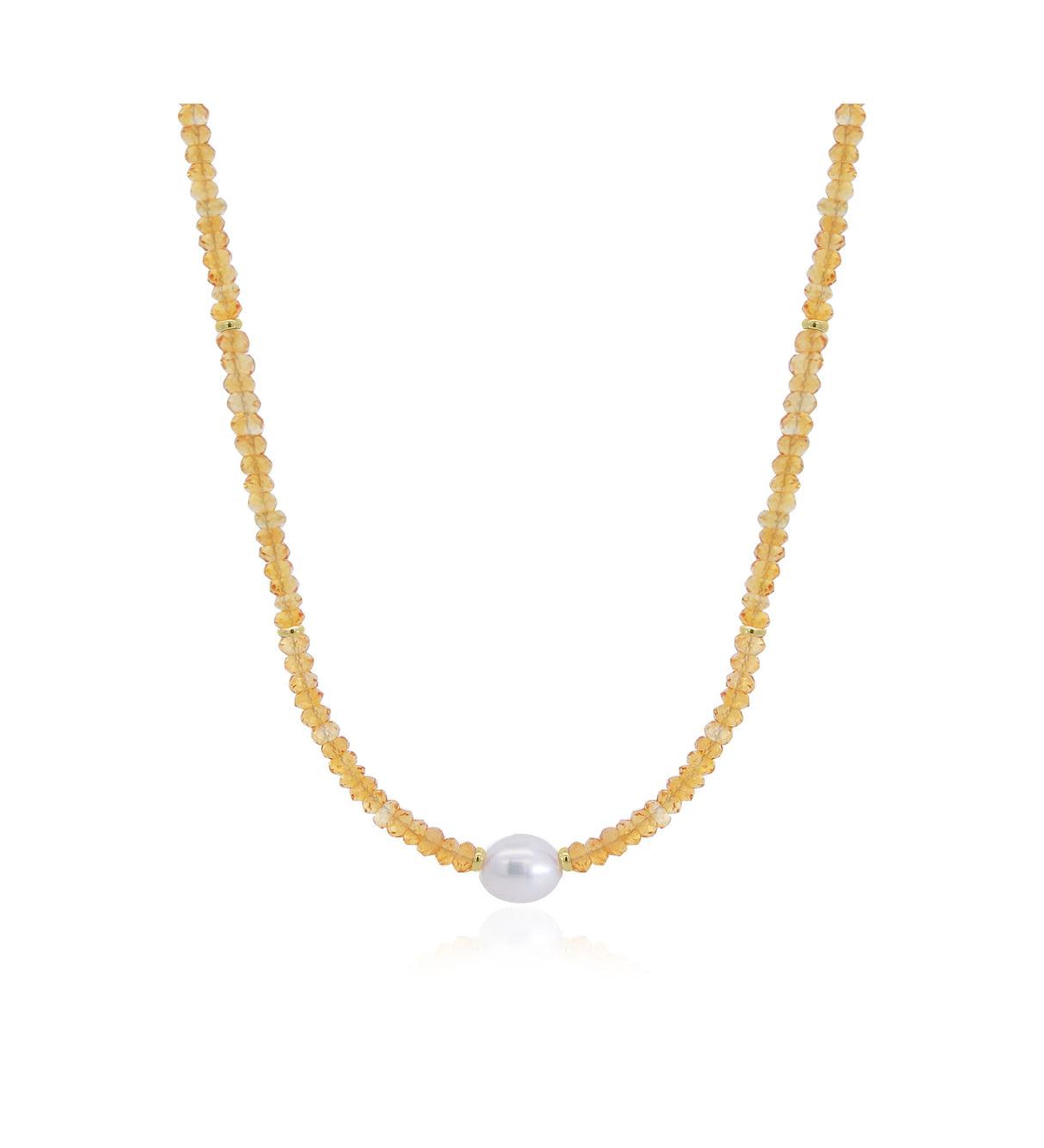 Click here for The Lovery Citrine Bead Pearl Necklace 14K Gold -... prices
