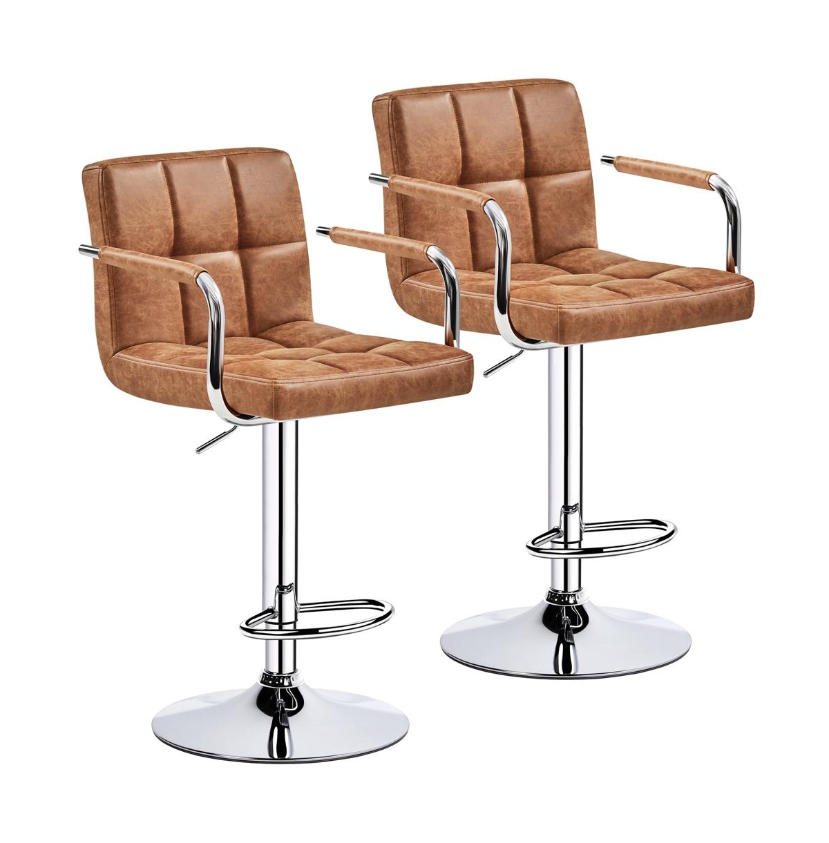 Click here for Yaheetech Set of 2 Pu Leather Swivel Stools Adjust... prices