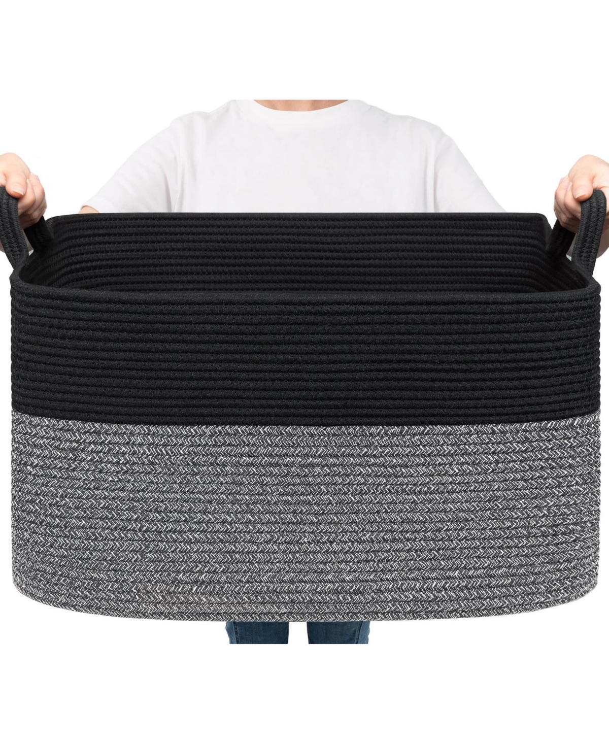 Click here for Gnuadz Woven Rope Storage Basket Rectangle - Black... prices