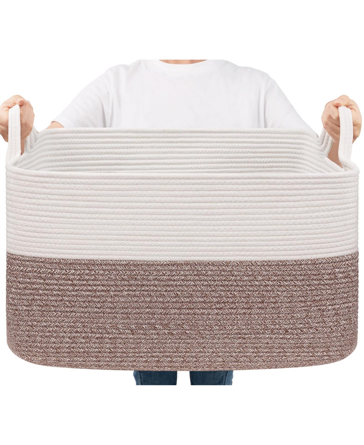 Click here for Gnuadz Woven Rope Storage Basket Rectangle - White... prices