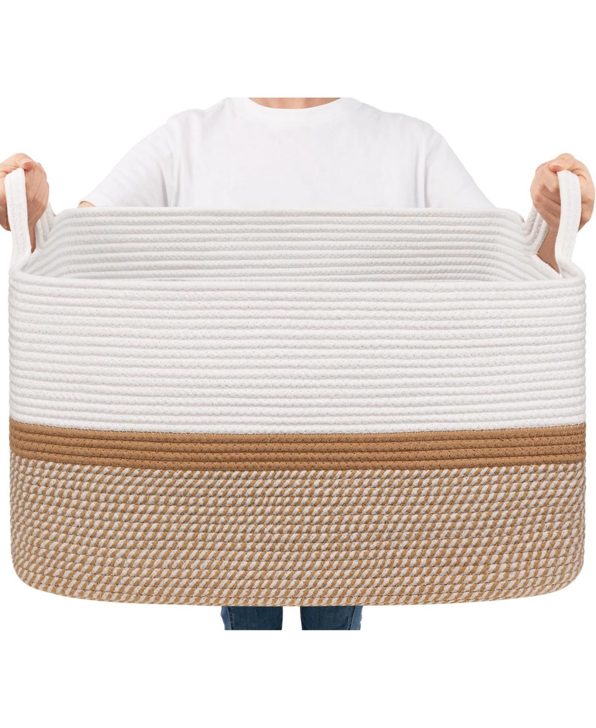 Click here for Gnuadz Woven Rope Storage Basket Rectangle - White... prices