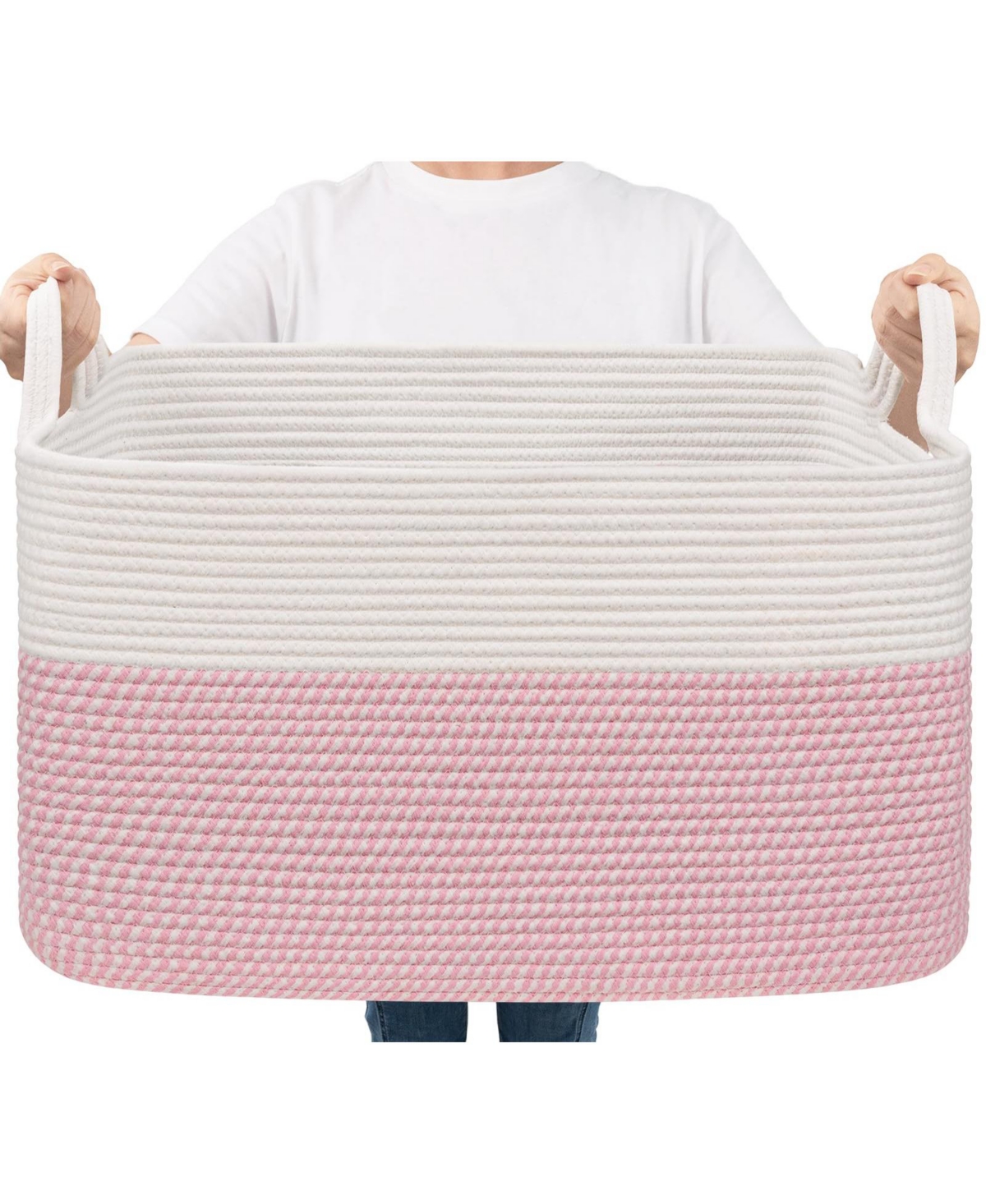 Click here for Gnuadz Woven Rope Storage Basket Rectangle - White... prices