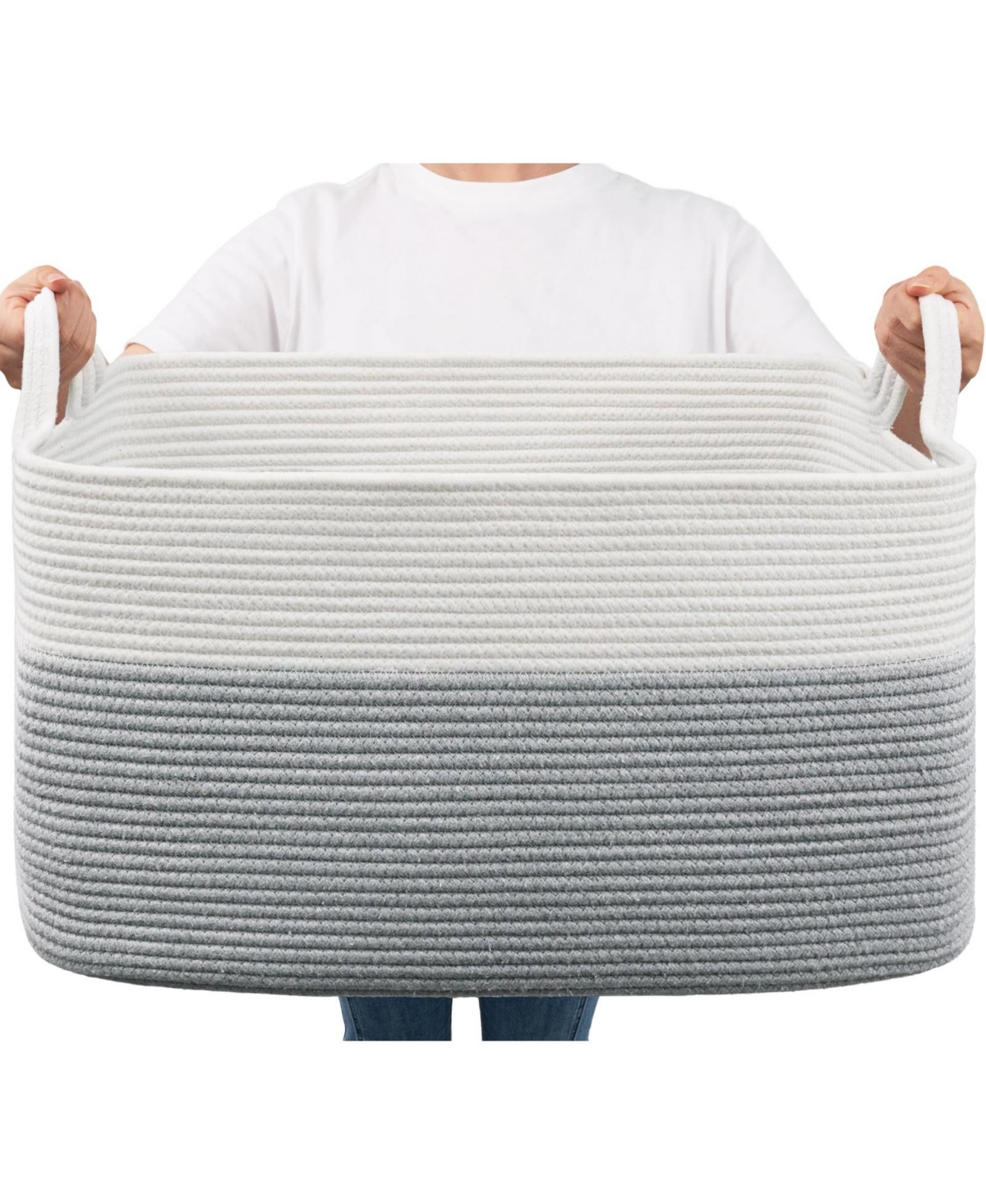 Click here for Gnuadz Woven Rope Storage Basket Rectangle - White... prices
