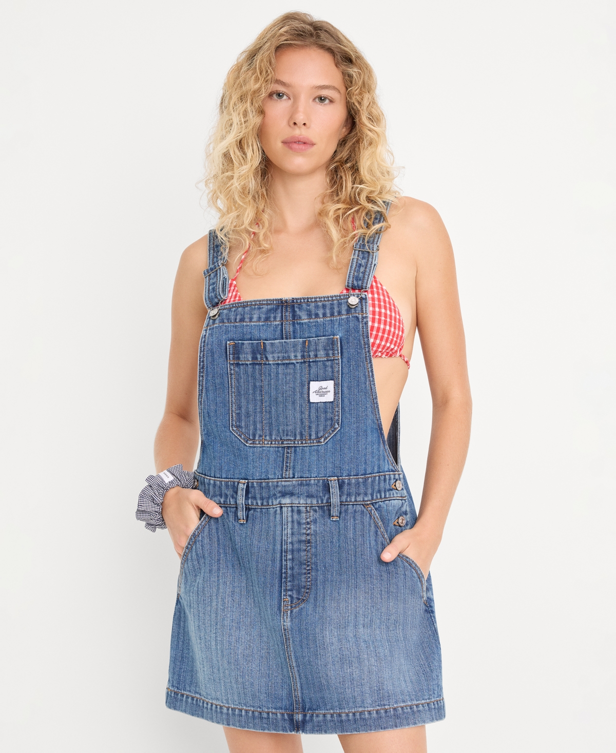 Click here for Good American Womens Cotton Dungaree Dress - Indig... prices